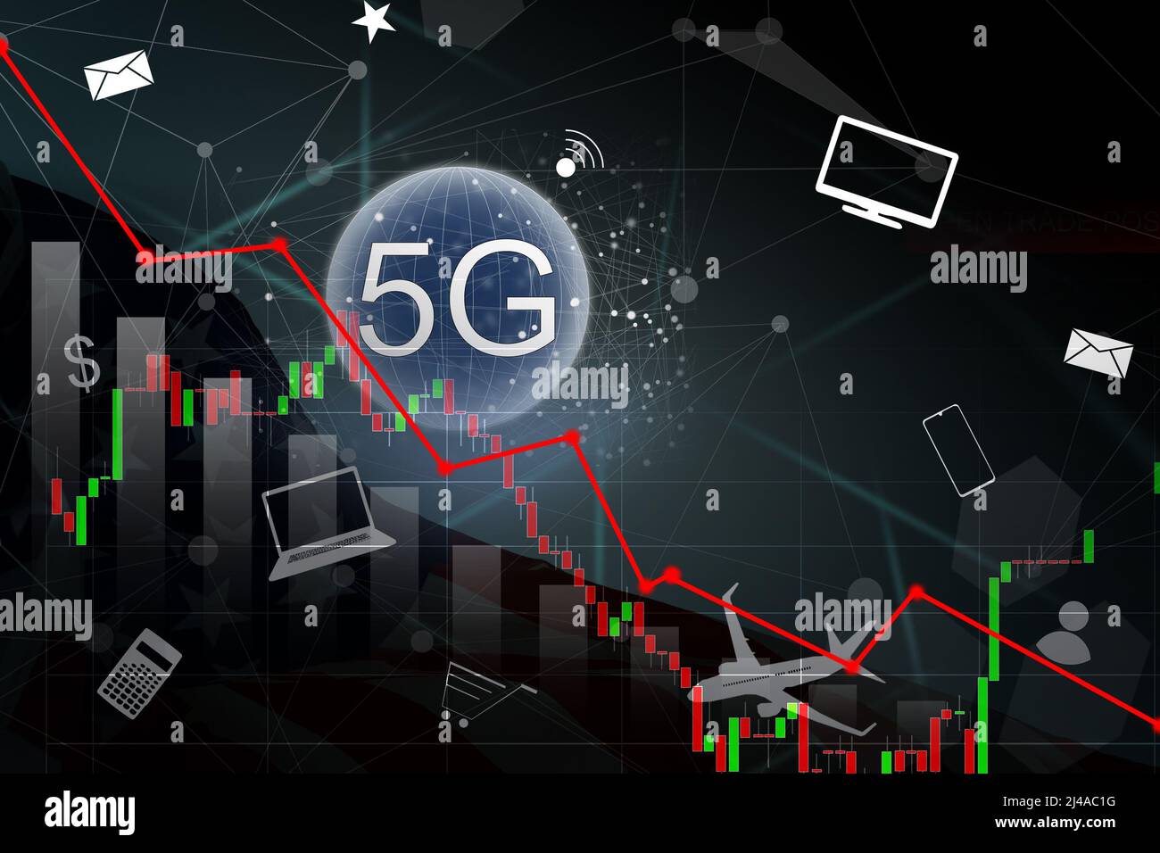 Visual Graphic diagram, technique. Market Uptrend Stock Photo - Alamy