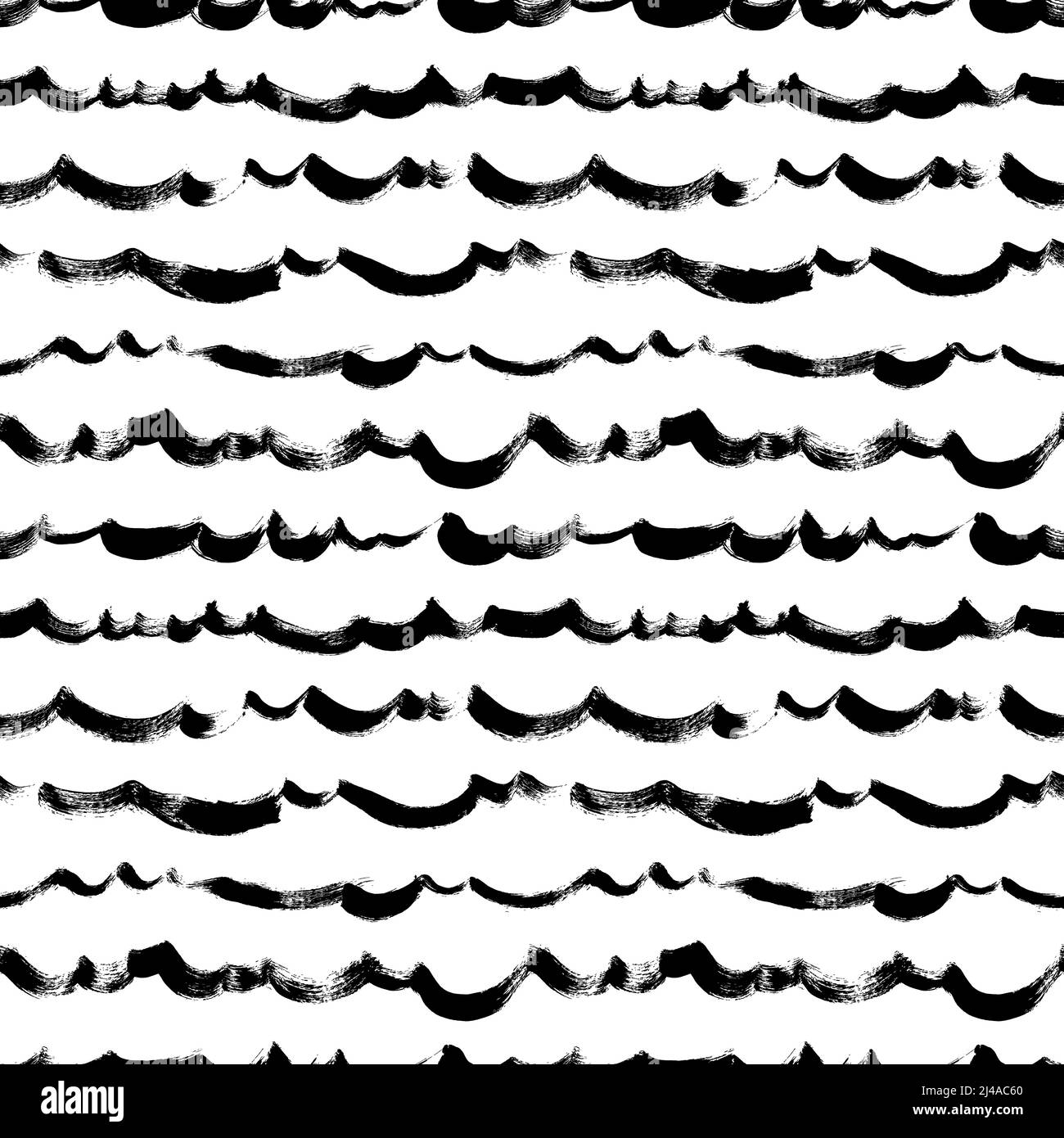 Black paint wavy brush strokes seamless pattern Stock Vector Image ...
