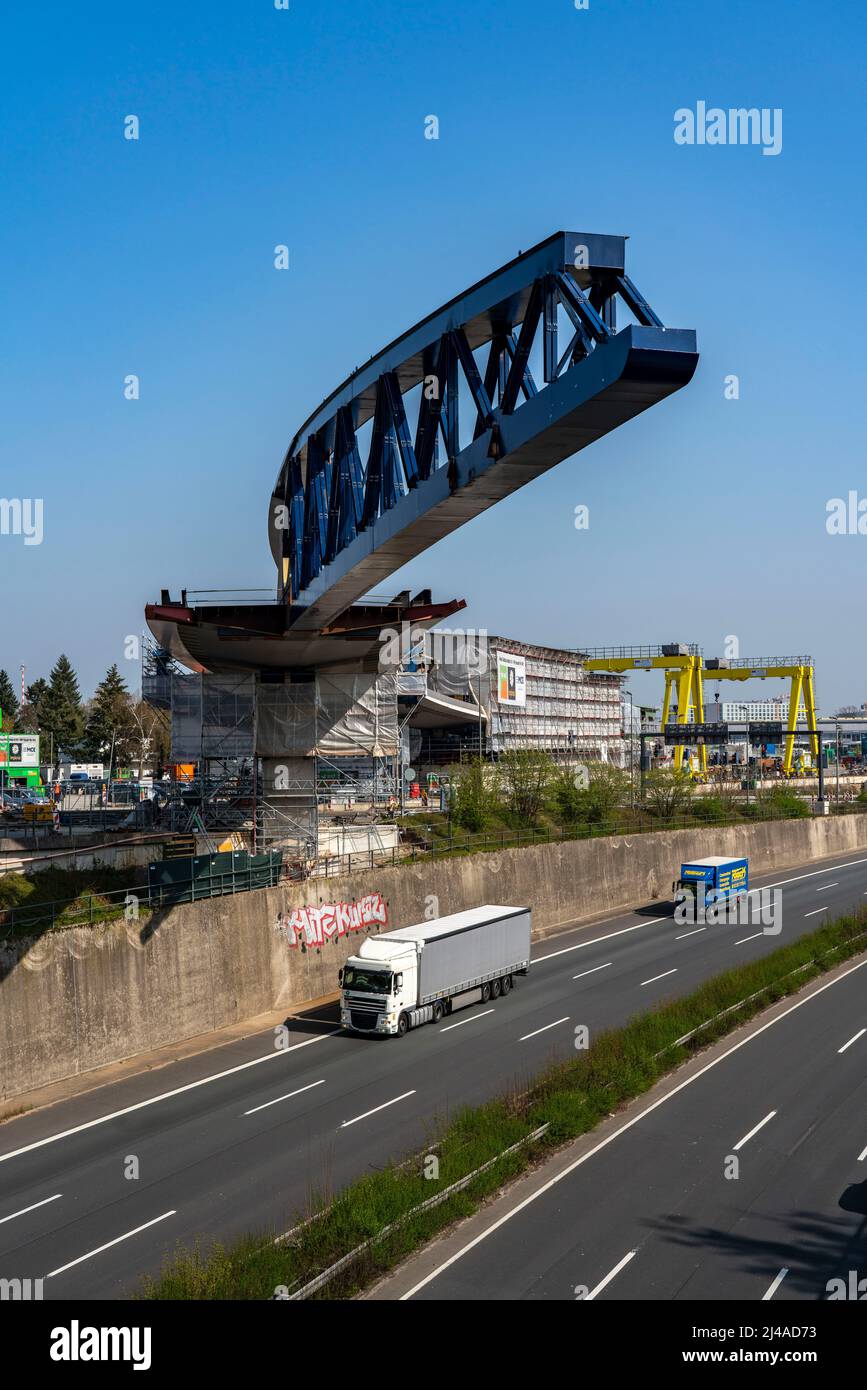 Construction of a 480 metre long bridge for the new U81 light rail line ...