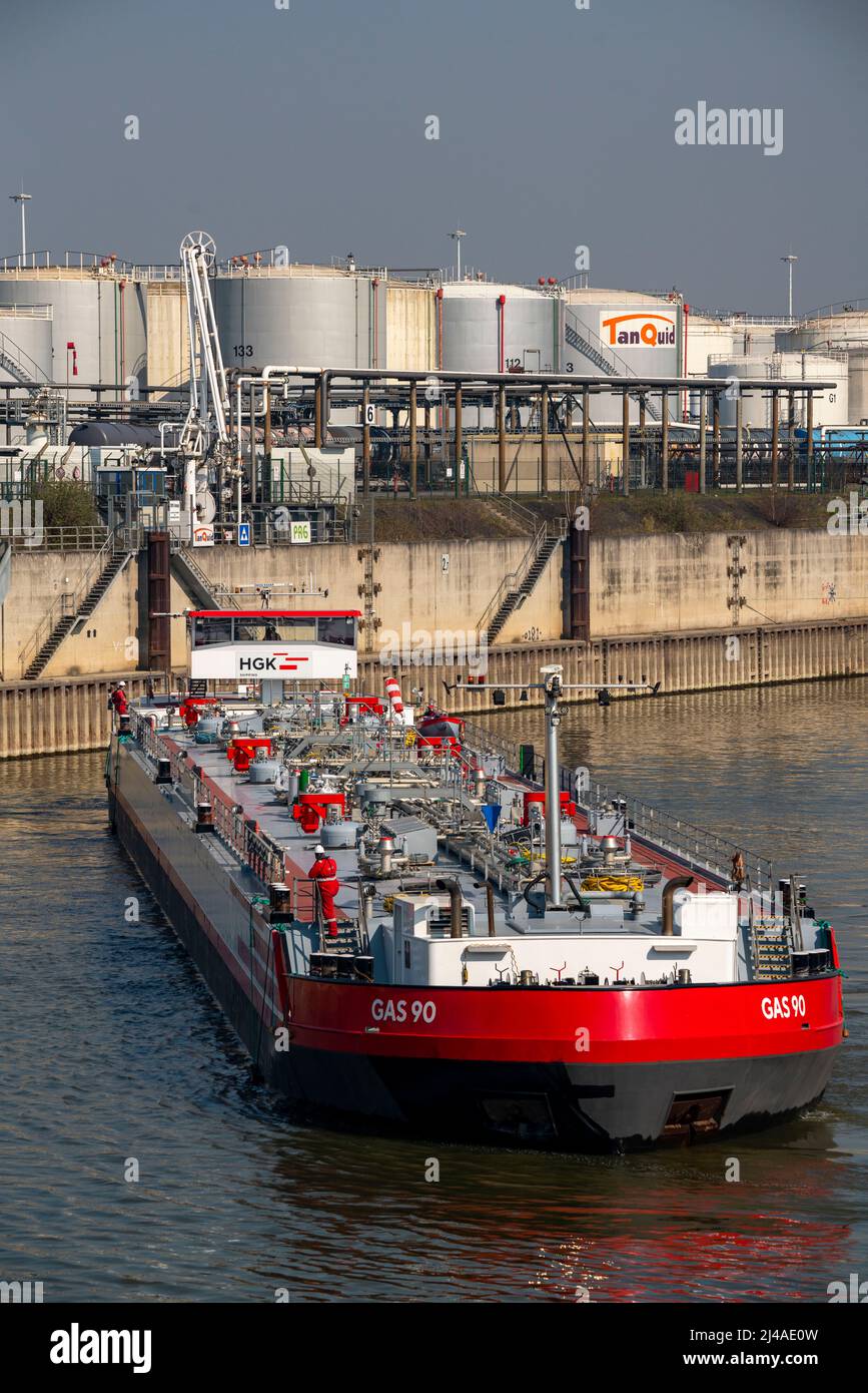 Duisport, Port of Ruhrort, Oil Island, TanQuid tank farm, for petroleum ...