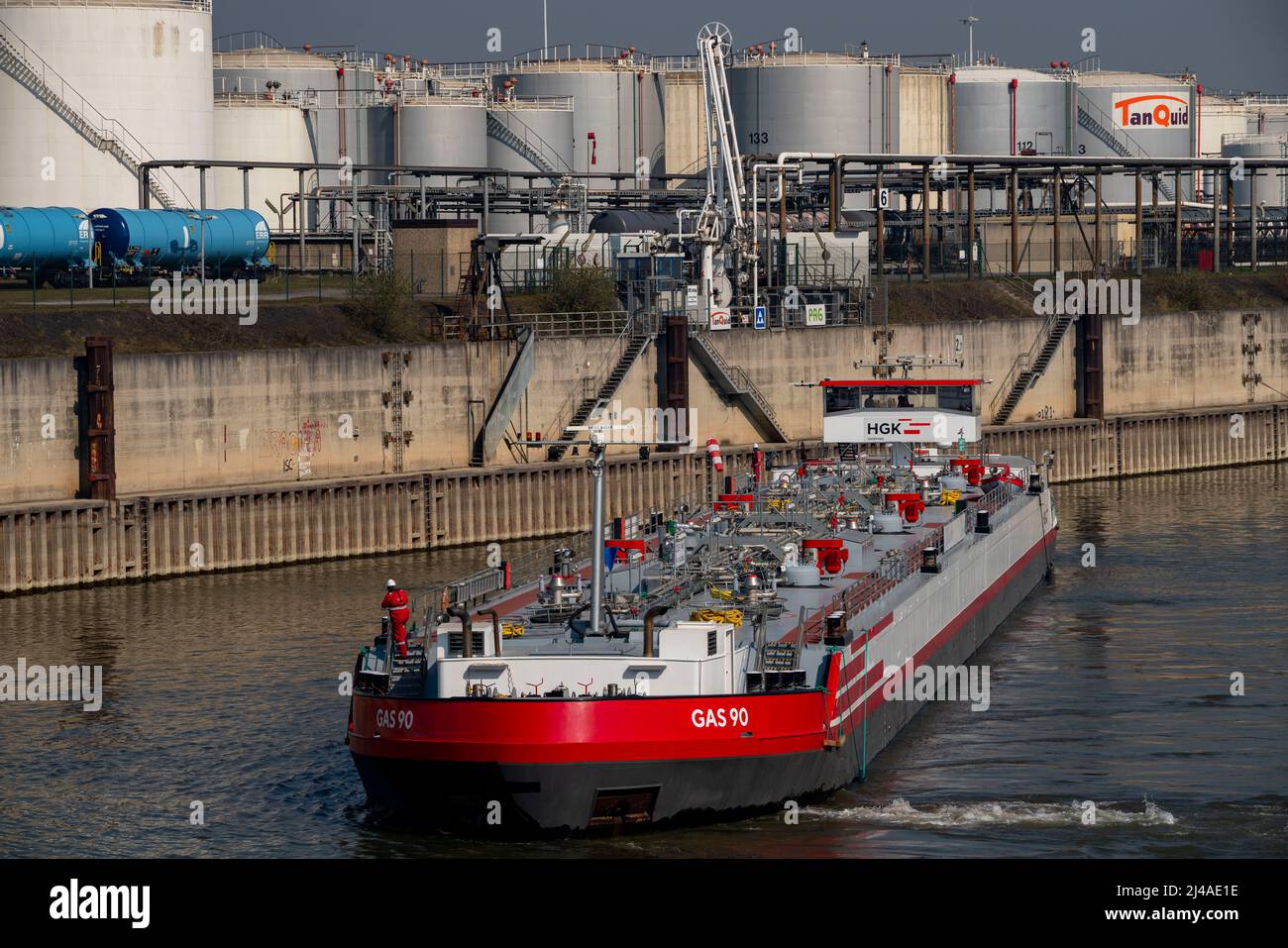 Duisport, Port of Ruhrort, Oil Island, TanQuid tank farm, for petroleum ...