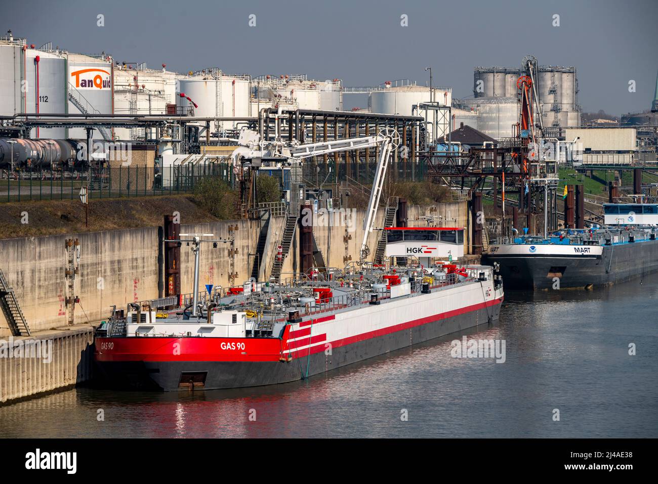 Duisport, Port of Ruhrort, Oil Island, TanQuid tank farm, for petroleum ...