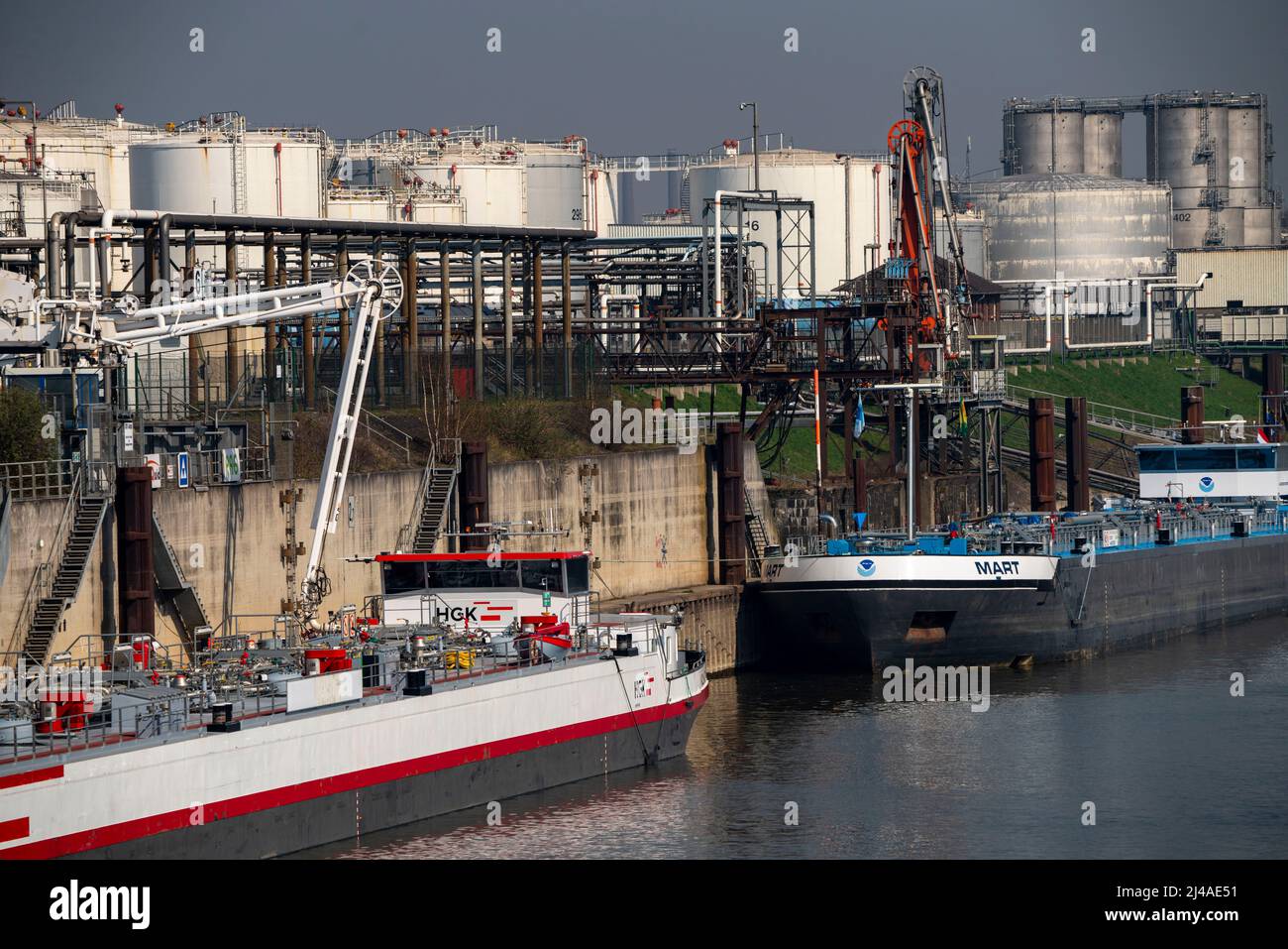 Duisport, Port of Ruhrort, Oil Island, TanQuid tank farm, for petroleum ...