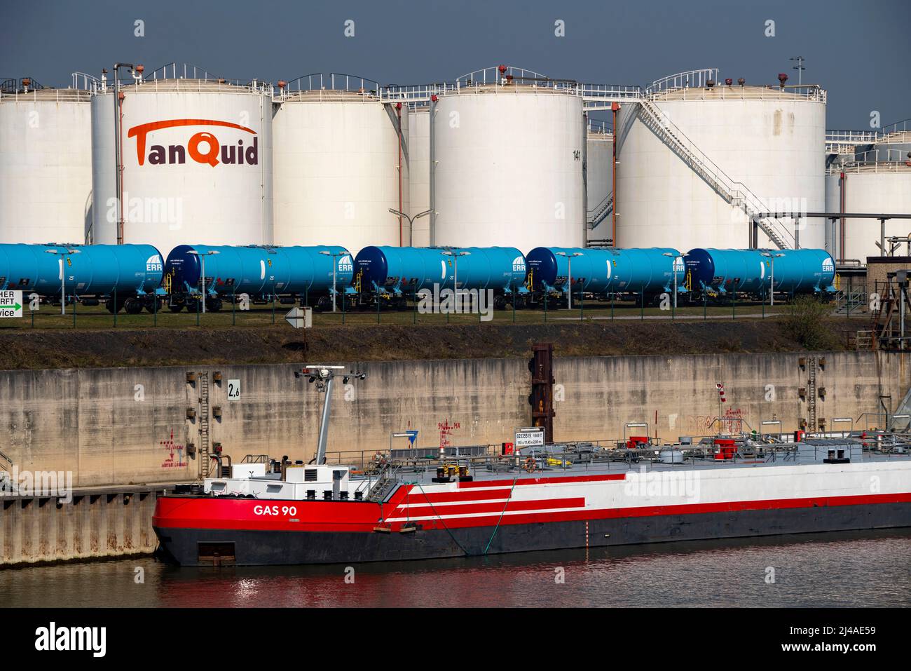 Duisport, Port of Ruhrort, Oil Island, TanQuid tank farm, for petroleum ...