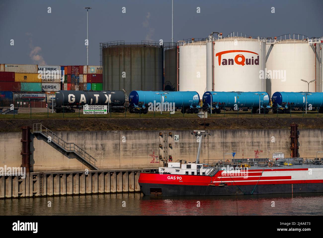 Duisport, Port of Ruhrort, Oil Island, TanQuid tank farm, for petroleum ...