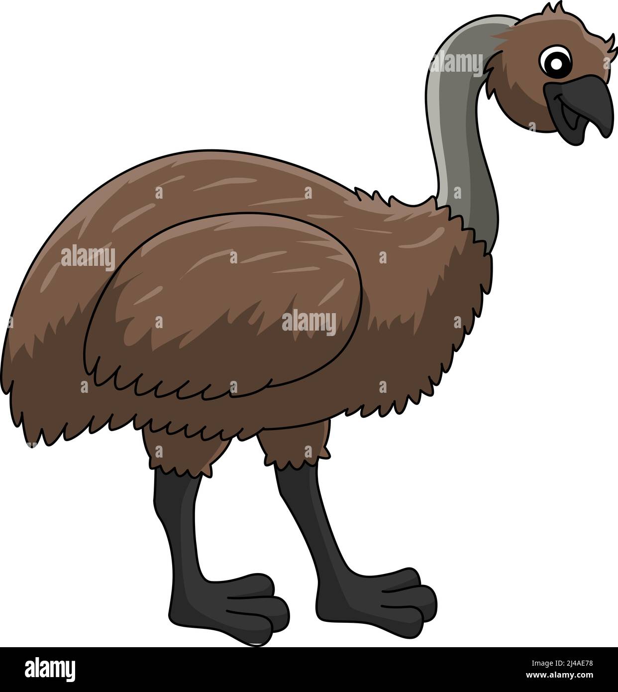 Emu Animal Cartoon Colored Clipart Illustration Stock Vector Image ...