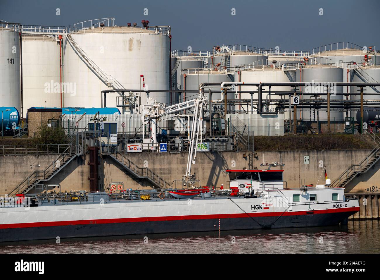 Duisport, Port of Ruhrort, Oil Island, TanQuid tank farm, for petroleum ...