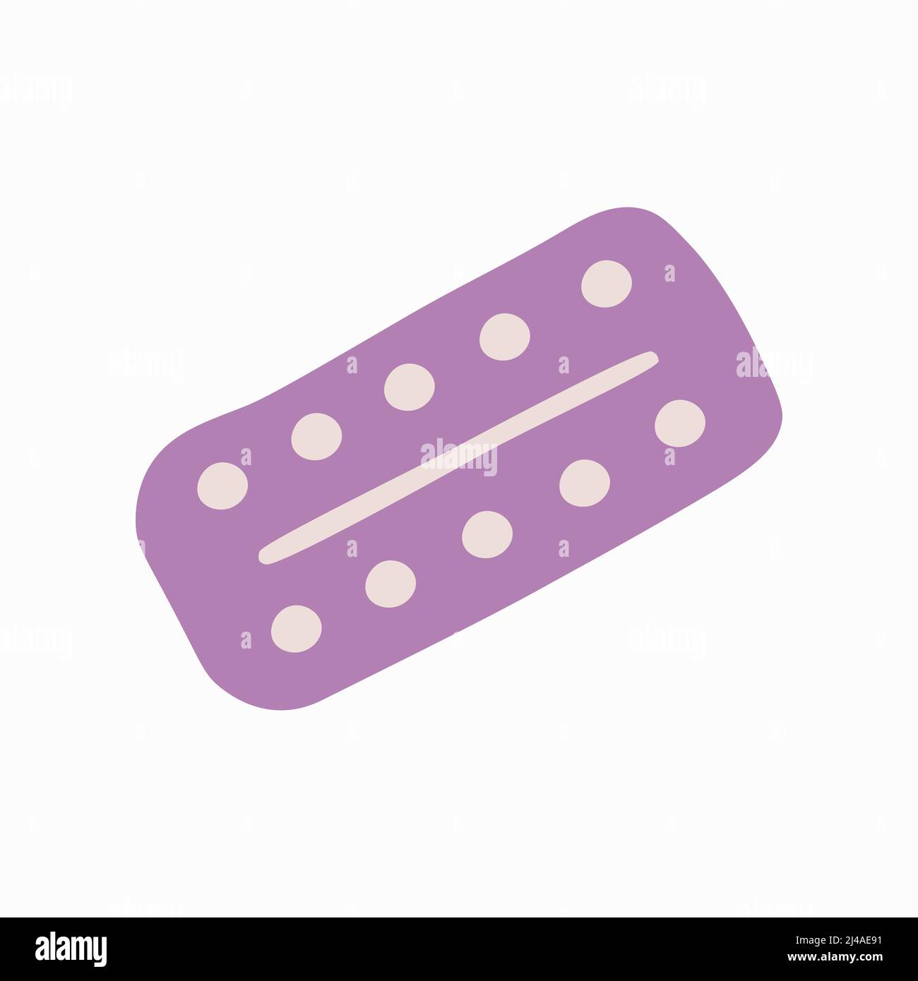 Palette of pills. Purple packaging with round medicines Stock Vector ...