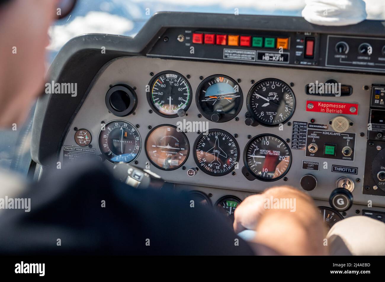 instruments of the cockpit with pilot Stock Photo - Alamy
