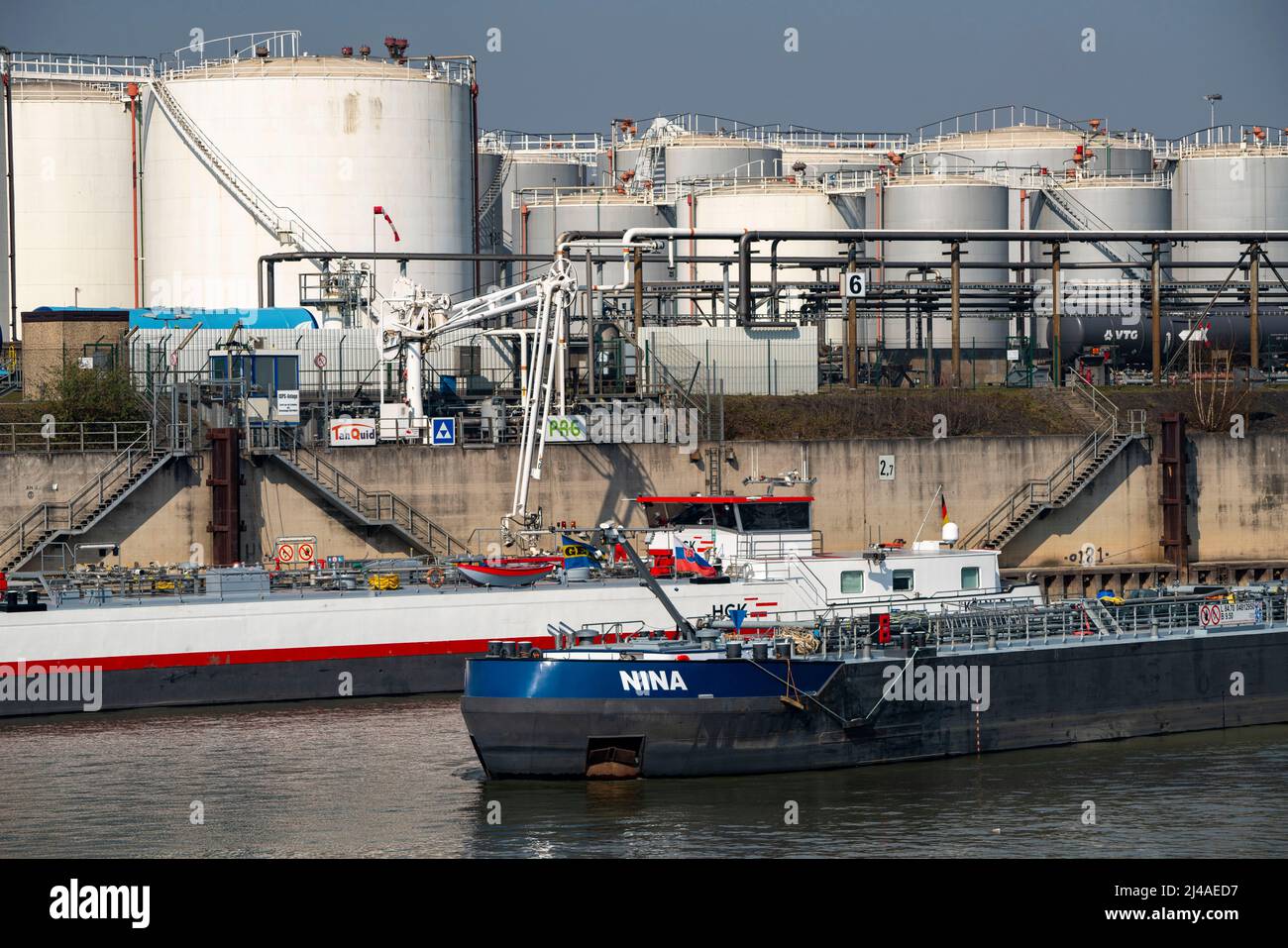 Duisport, Port of Ruhrort, Oil Island, TanQuid tank farm, for petroleum ...