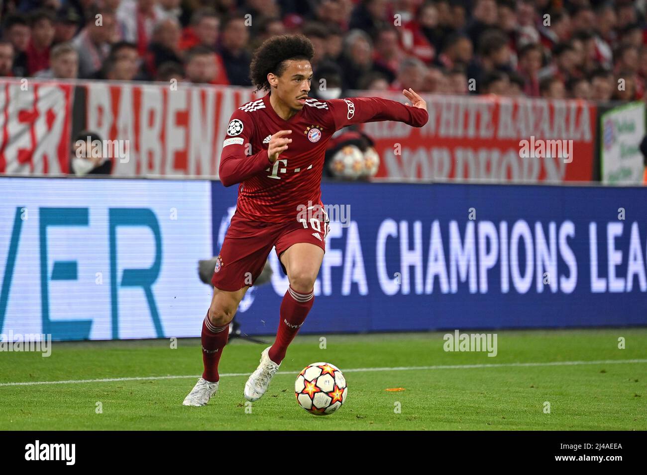 Munich, Deutschland. 12th Apr, 2022. Leroy SANE (FC Bayern Munich), action, single action ...