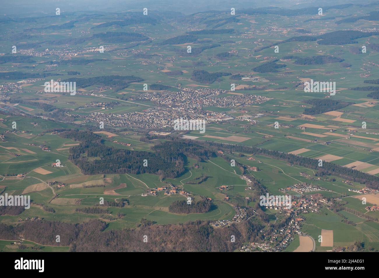aerial view of Münsingen and surroundings Stock Photo - Alamy