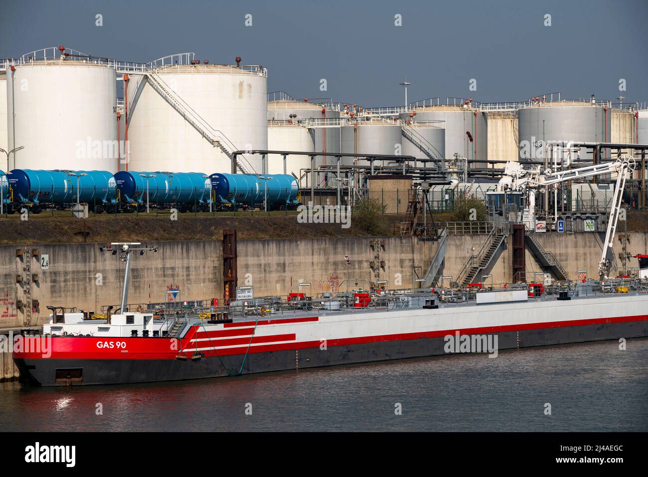 Duisport, Port of Ruhrort, Oil Island, TanQuid tank farm, for petroleum ...