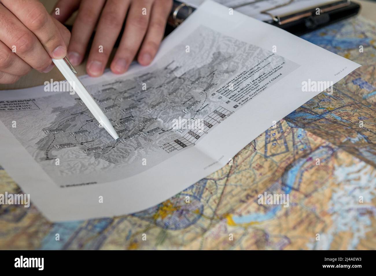 flight planing with a map Stock Photo - Alamy
