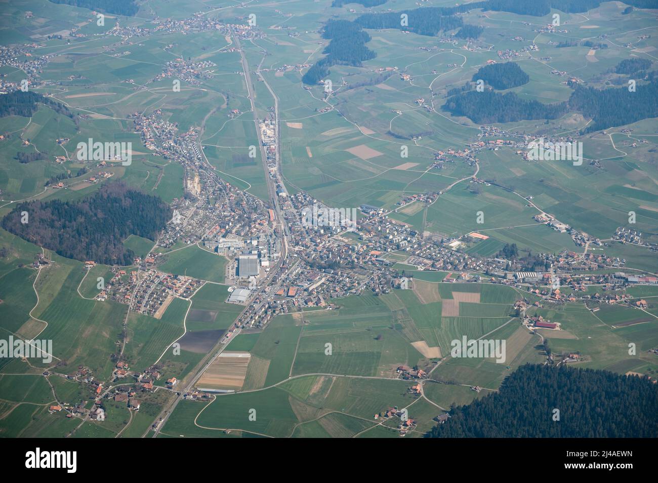 aerial view of Konolfingen Stock Photo - Alamy