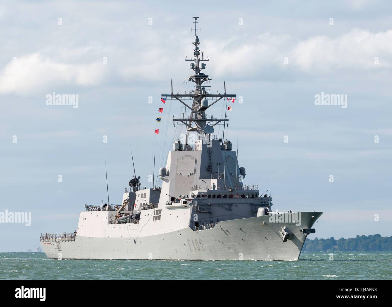 Almirante Juan de Borbon (F102) is an Aegis equipped F100 class frigate ...