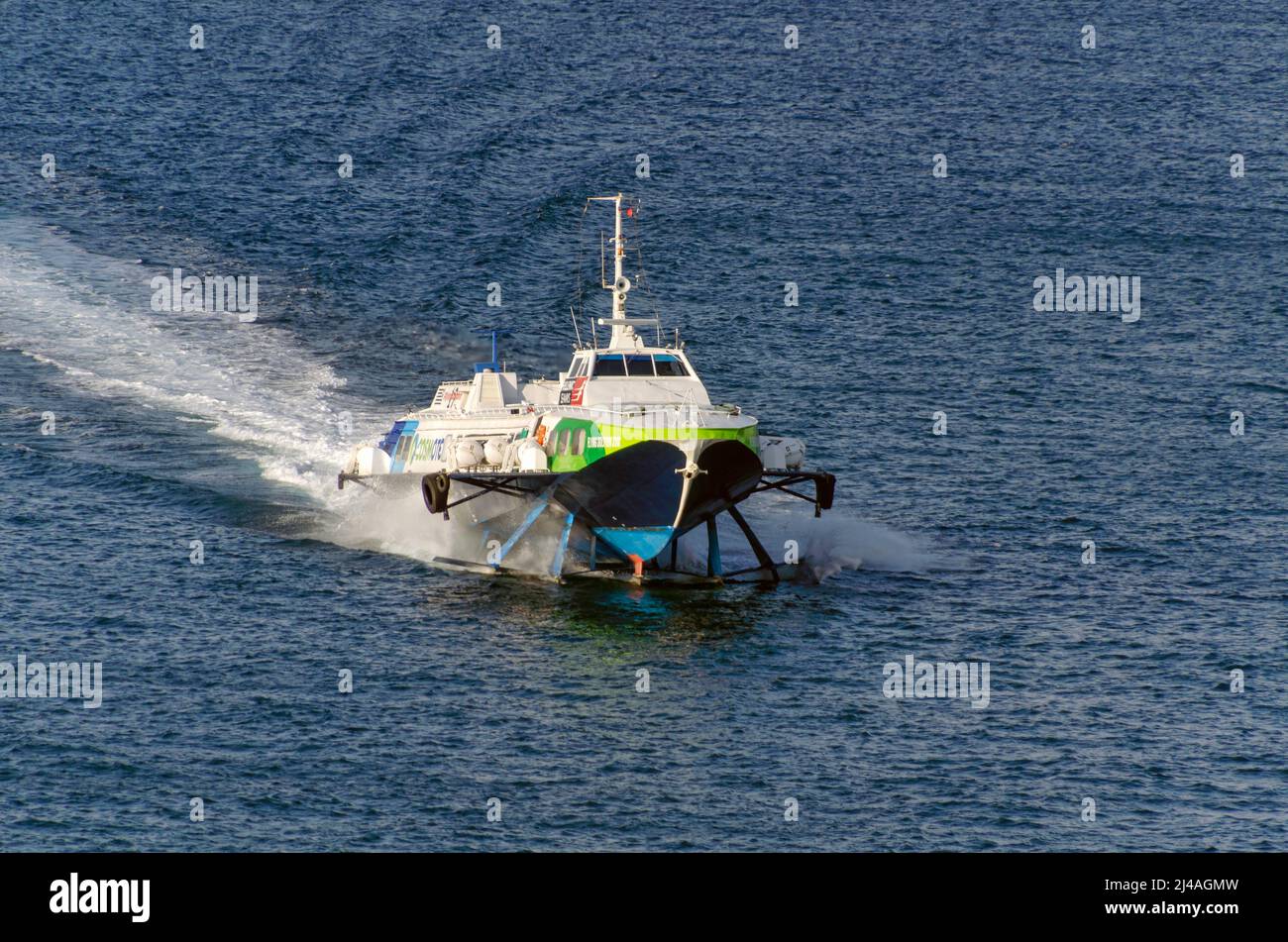 The hydrofoil Flying Dolphin 17 operates a high-speed passenger service ...