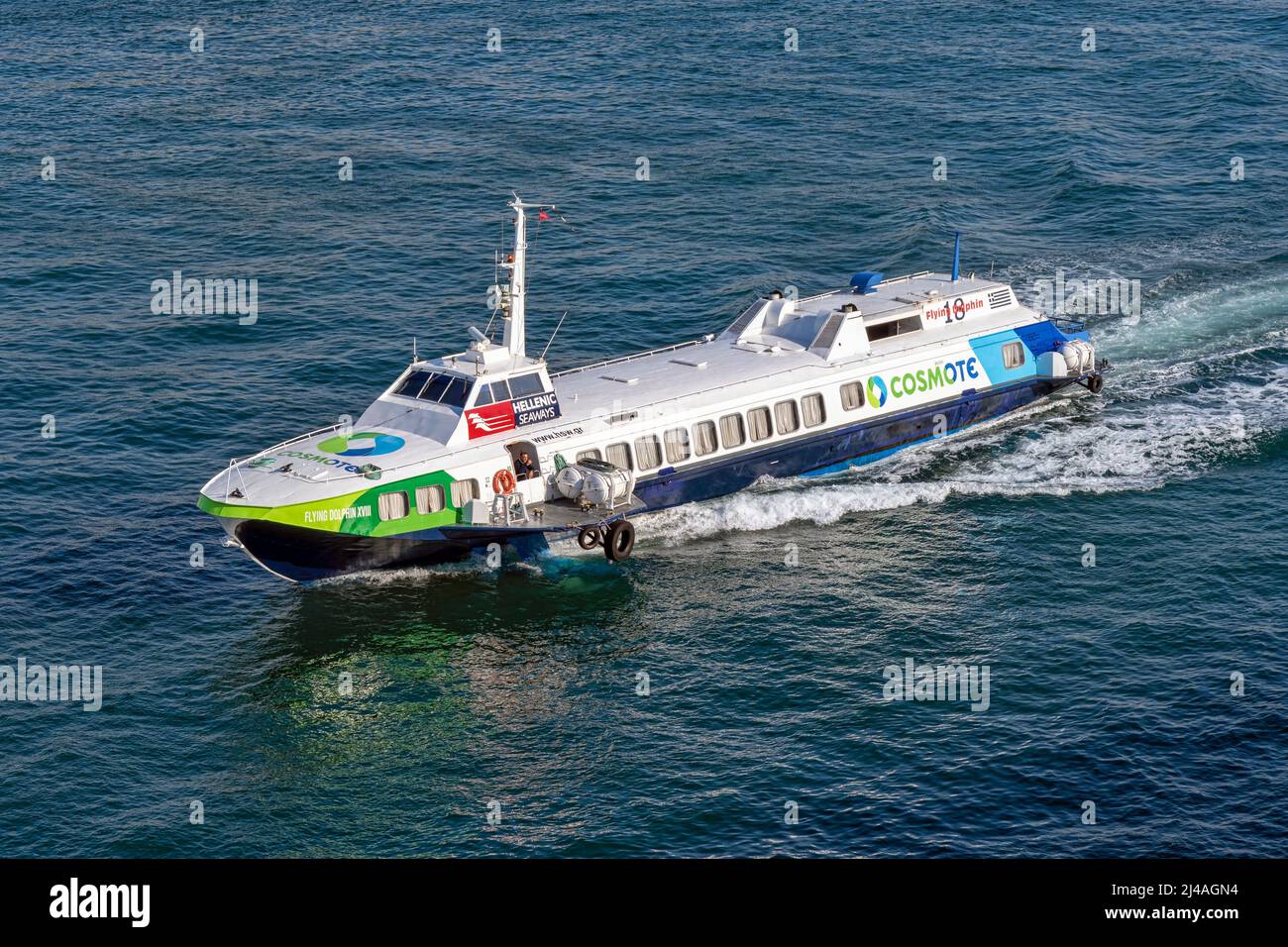 The hydrofoil Flying Dolphin 18 operates a high-speed passenger service ...