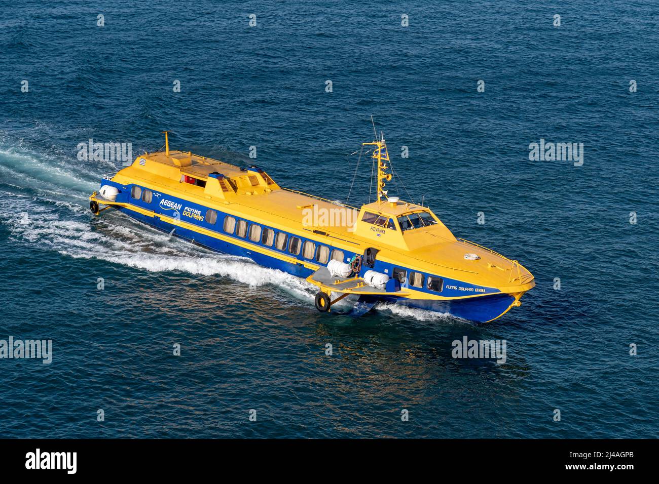 The hydrofoil Flying Dolphin Athina operates a high-speed passenger ...