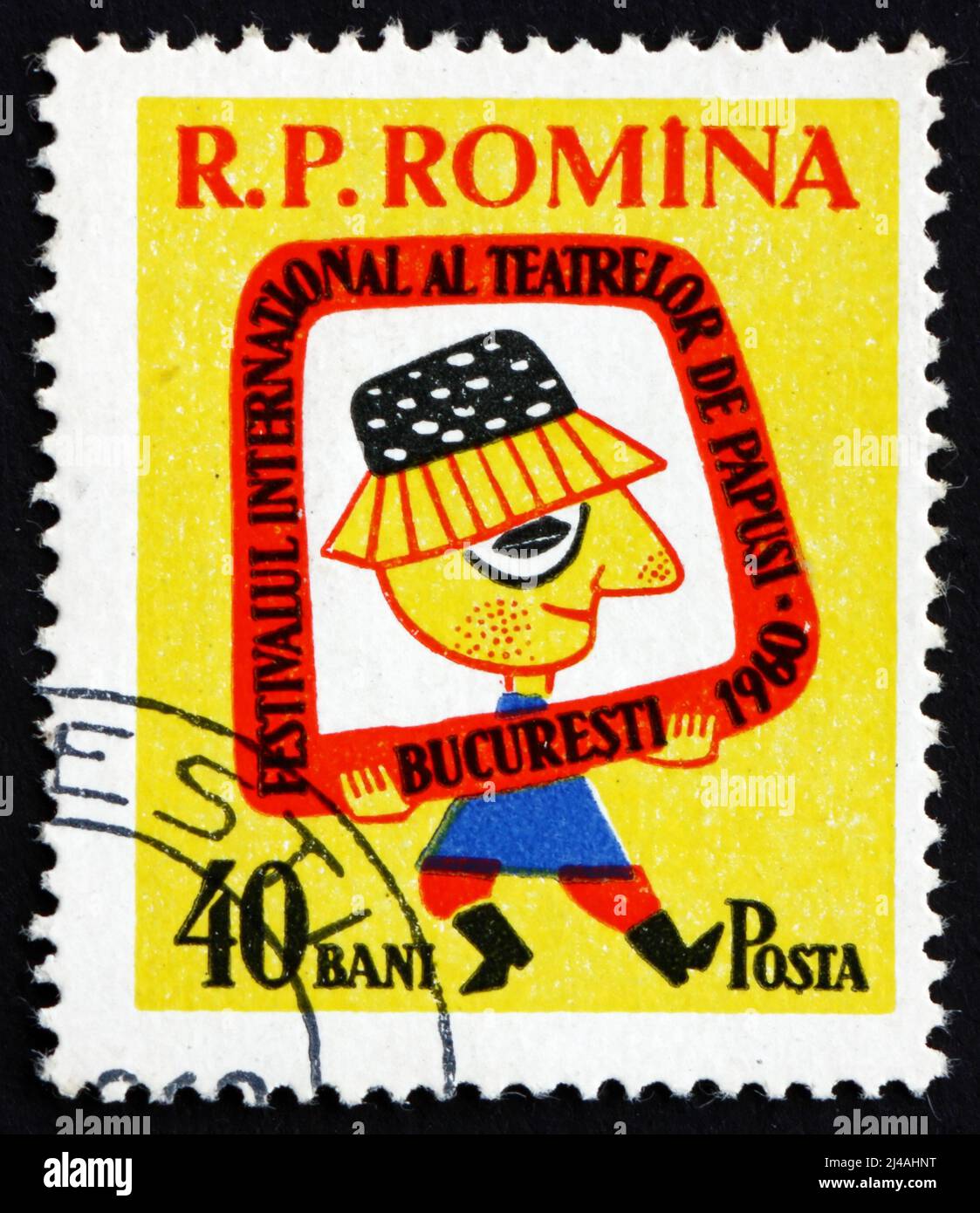ROMANIA - CIRCA 1960: a stamp printed in the Romania shows Petrushka ...