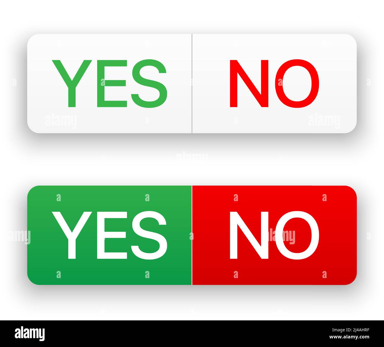 YES and NO answer buttons vector set, isolated on white background ...