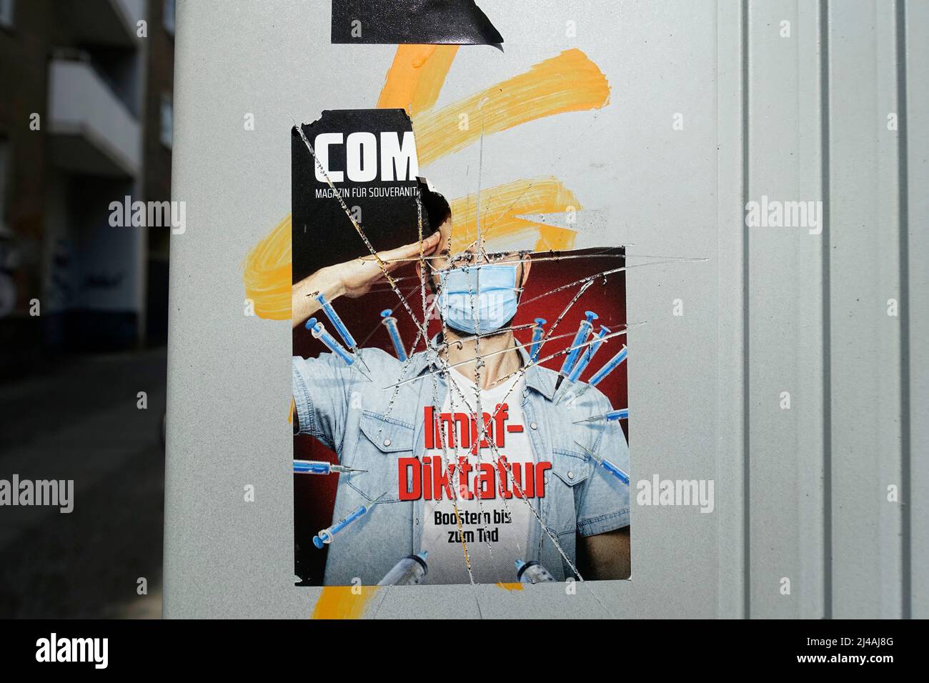 Sticker against compulsory vaccination Stock Photo - Alamy