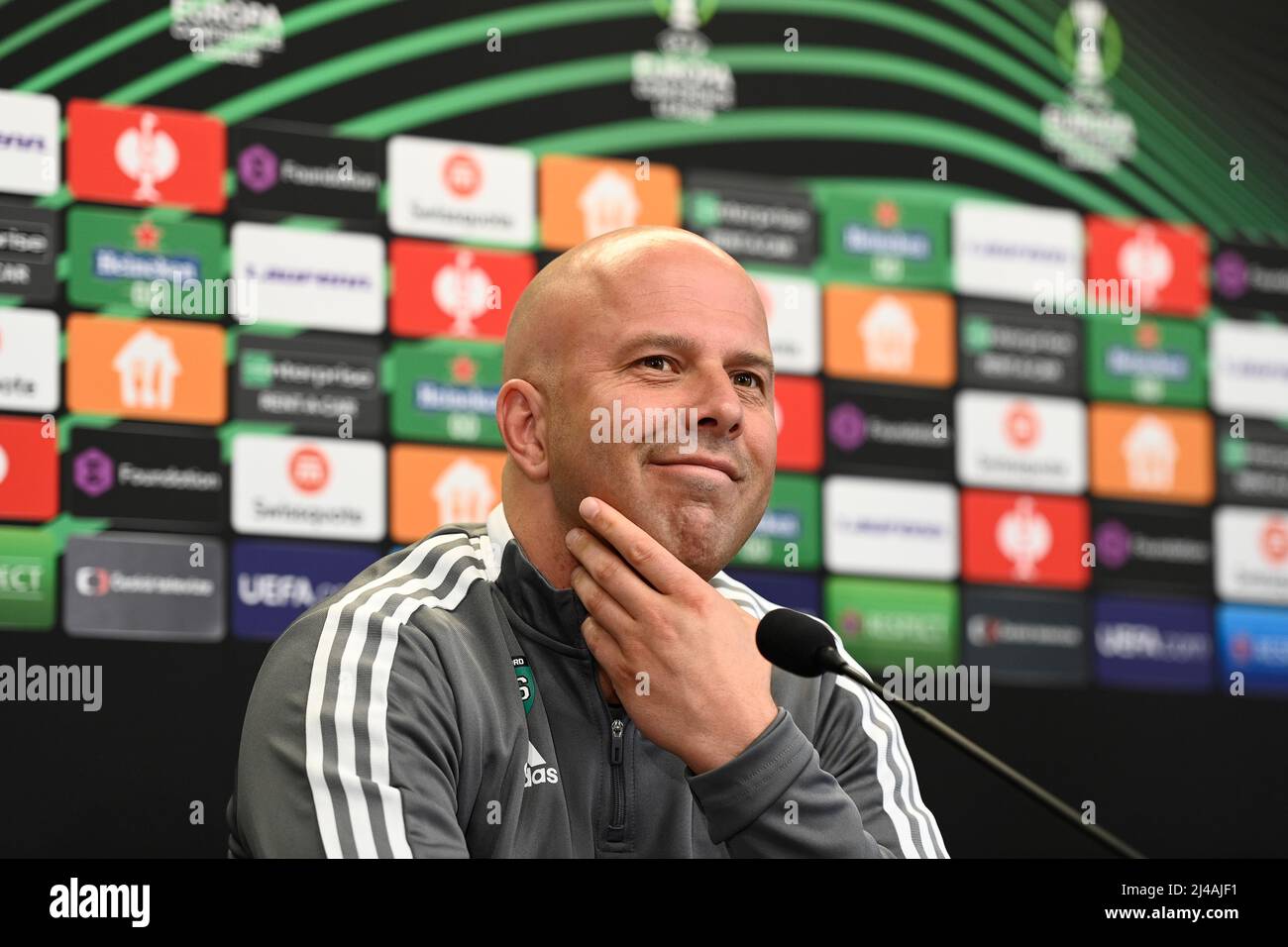 Prague, Czech Republic. 13th Apr, 2022. Arne Slot, head coach of ...