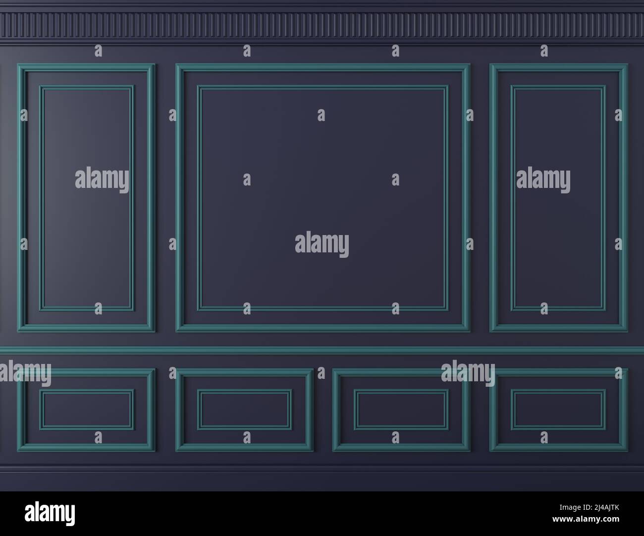 Classic wall of dark blue wood panels Stock Photo - Alamy