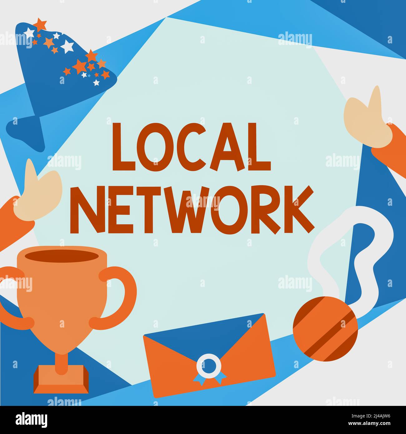 Conceptual Display Local Network Word For Intranet Lan Radio Waves Dsl