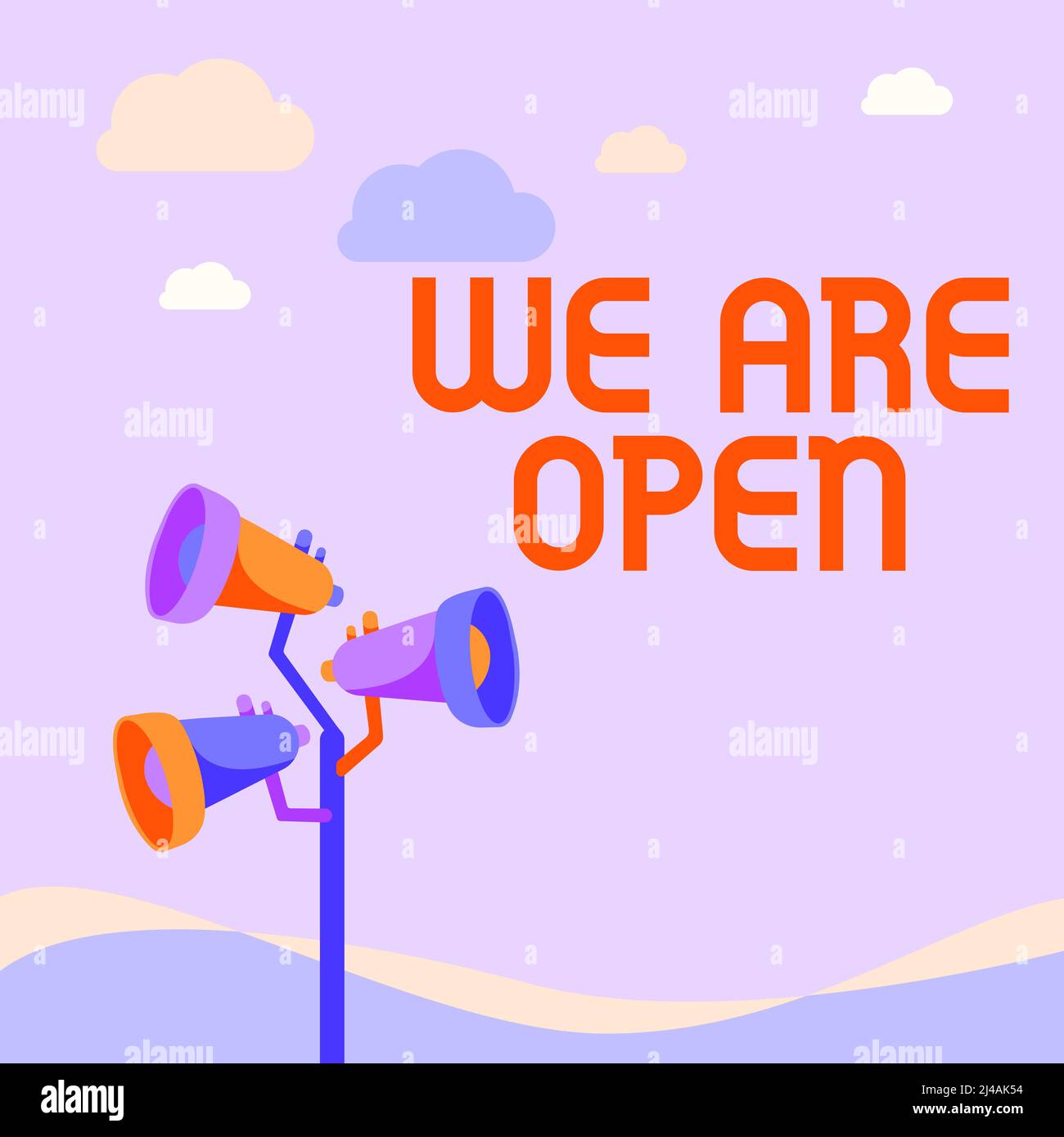 Sign displaying We Are Open. Conceptual photo We Are Open Pole ...