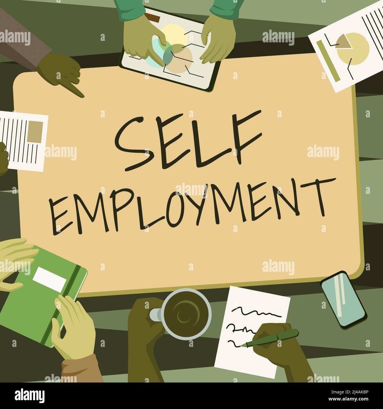 Conceptual display Self Employment. Business concept working for ...