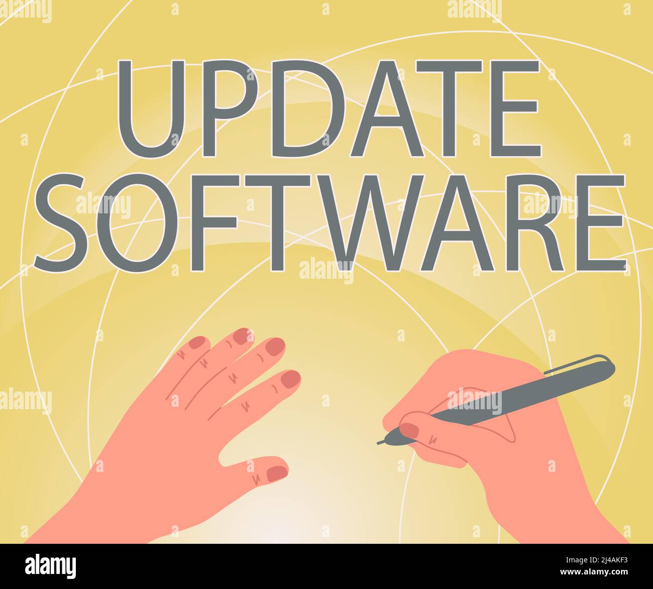 Hand writing sign Update Software. Conceptual photo replacing program with a newer version of ...