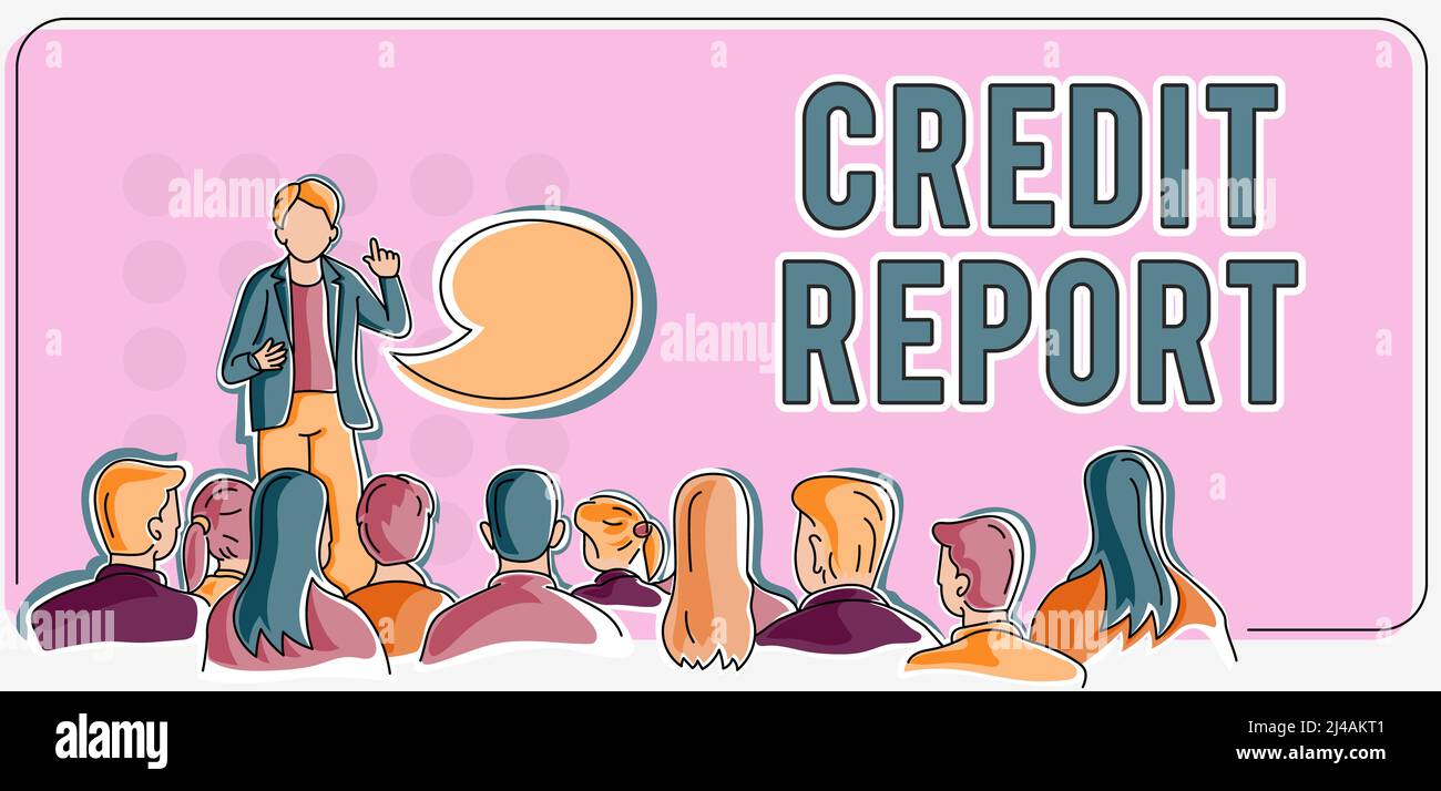 Conceptual caption Credit Report. Conceptual photo Borrowing Rap Sheet ...