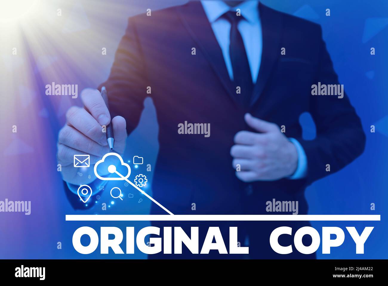 Text caption presenting Original Copy. Word Written on Main Script ...