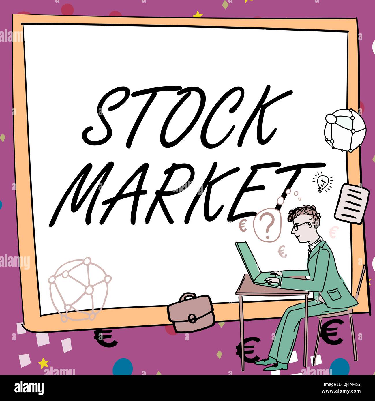 Hand writing sign Stock Market. Word Written on Particular market where ...