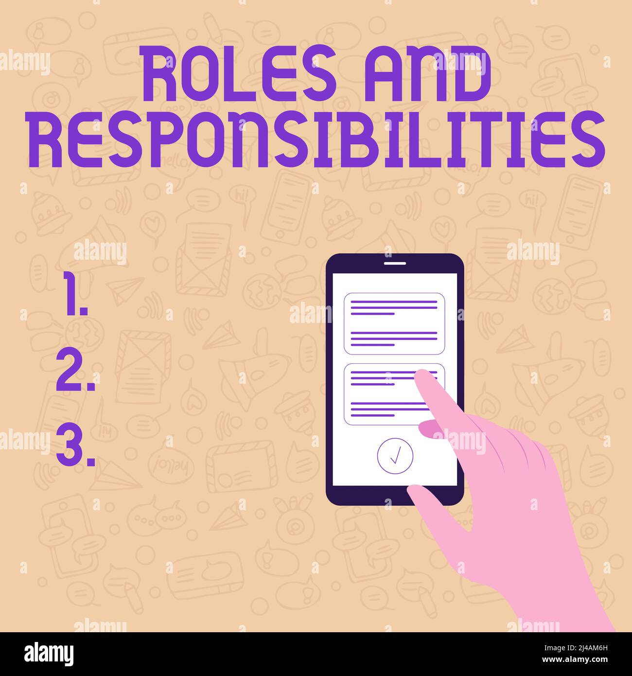 Hand writing sign Roles And Responsibilities. Business approach ...