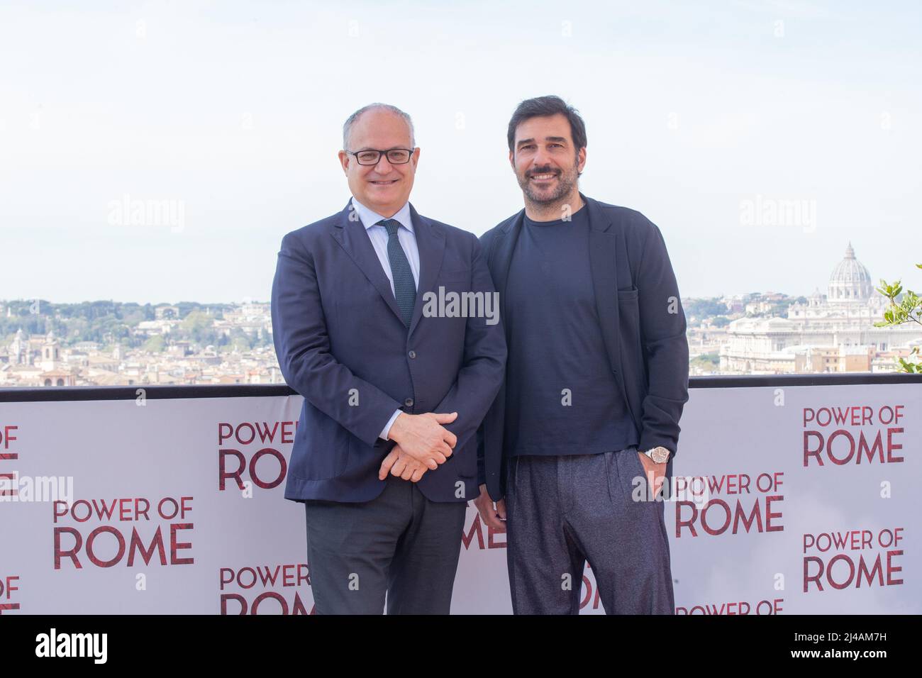 Mayor of Rome Roberto Gualtieri and actor Edoardo Leo attend the ...