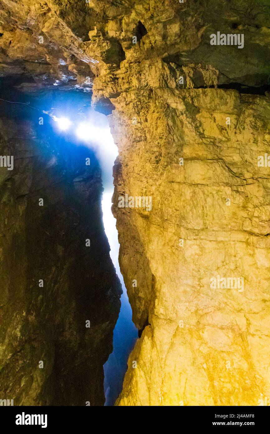 Devil’s Throat cave-The 250 m high and sheer rocks at the two sides of ...