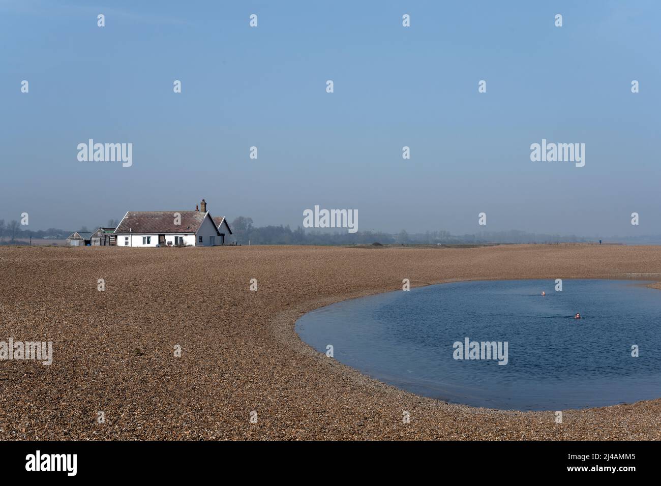 Swimmers Shingle Street Suffolk England Stock Photo - Alamy