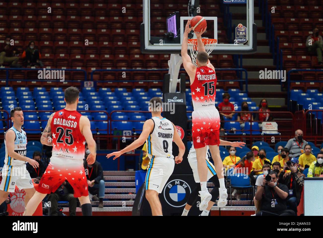 Milan, Italy. 13th Apr, 2022. Kaleb Tarczewski (AX Armani Exchange ...