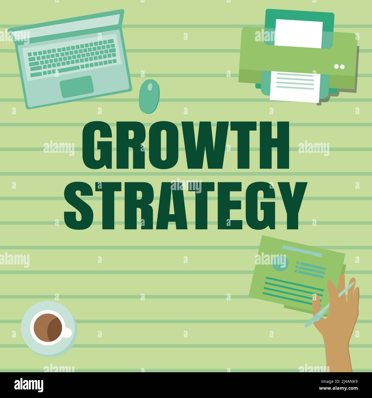 Text sign showing Growth Strategy. Business approach Strategy aimed at ...