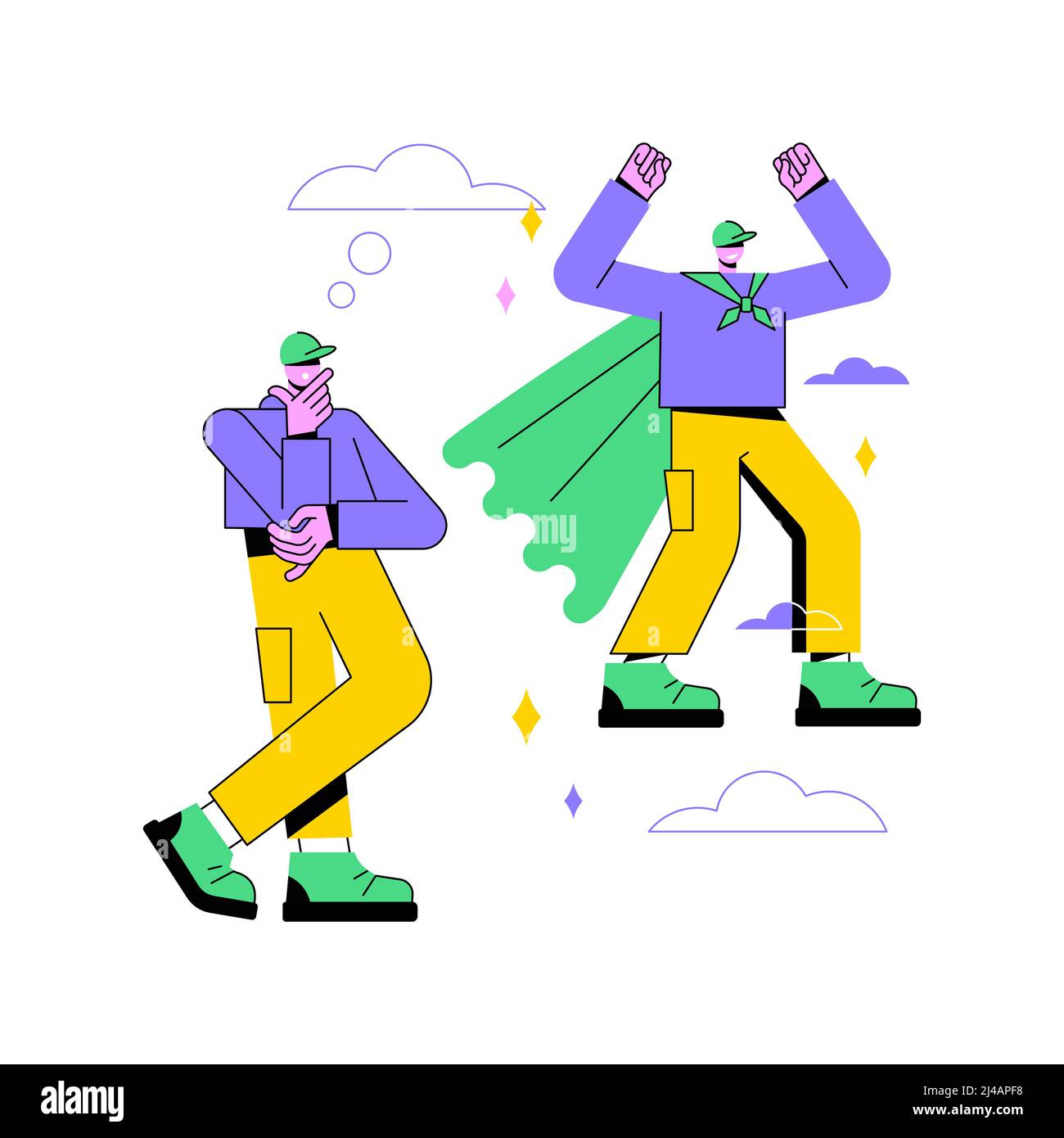 Self-esteem abstract concept vector illustration. Self-respect and self ...