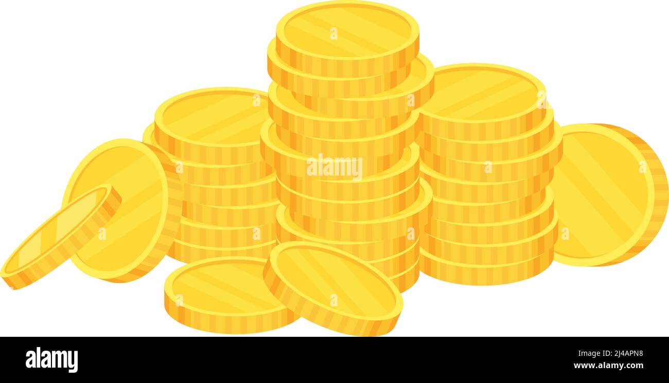 Coins. Heap of golden dollars. Money stack Stock Vector Image & Art - Alamy