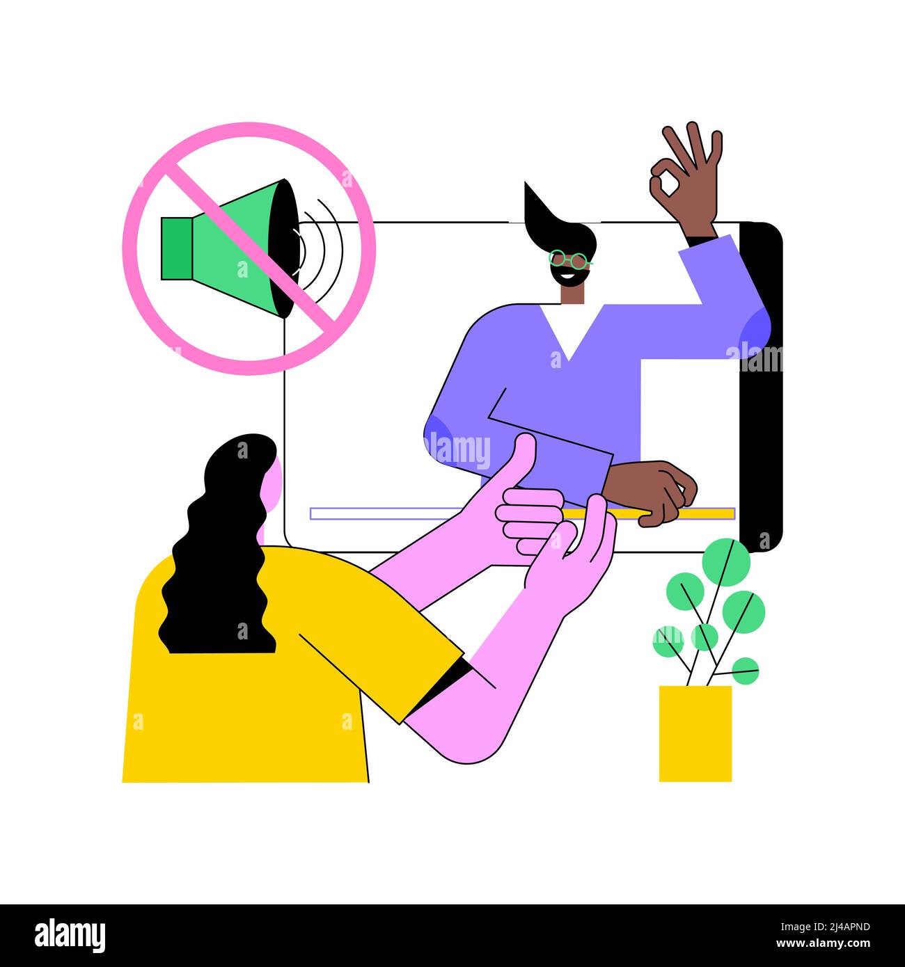 Sign language classes abstract concept vector illustration. Study sign ...