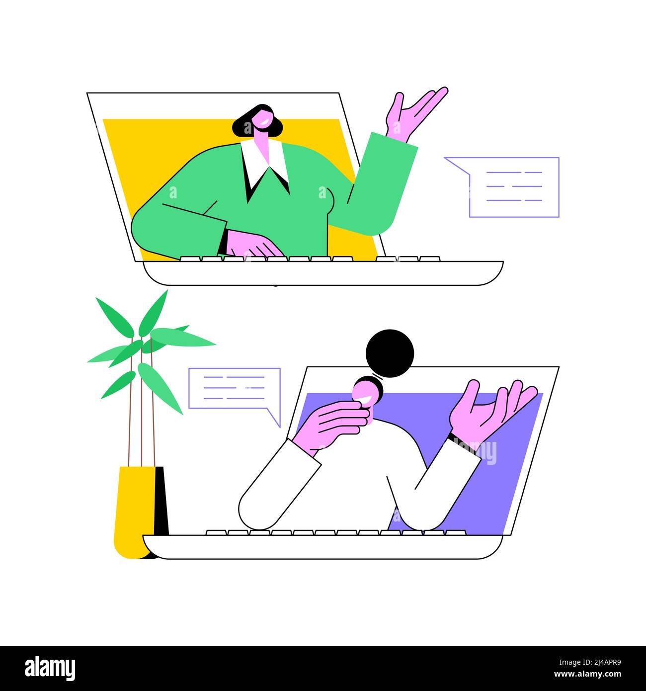 Woman smiling laughing talking video Stock Vector Images - Alamy