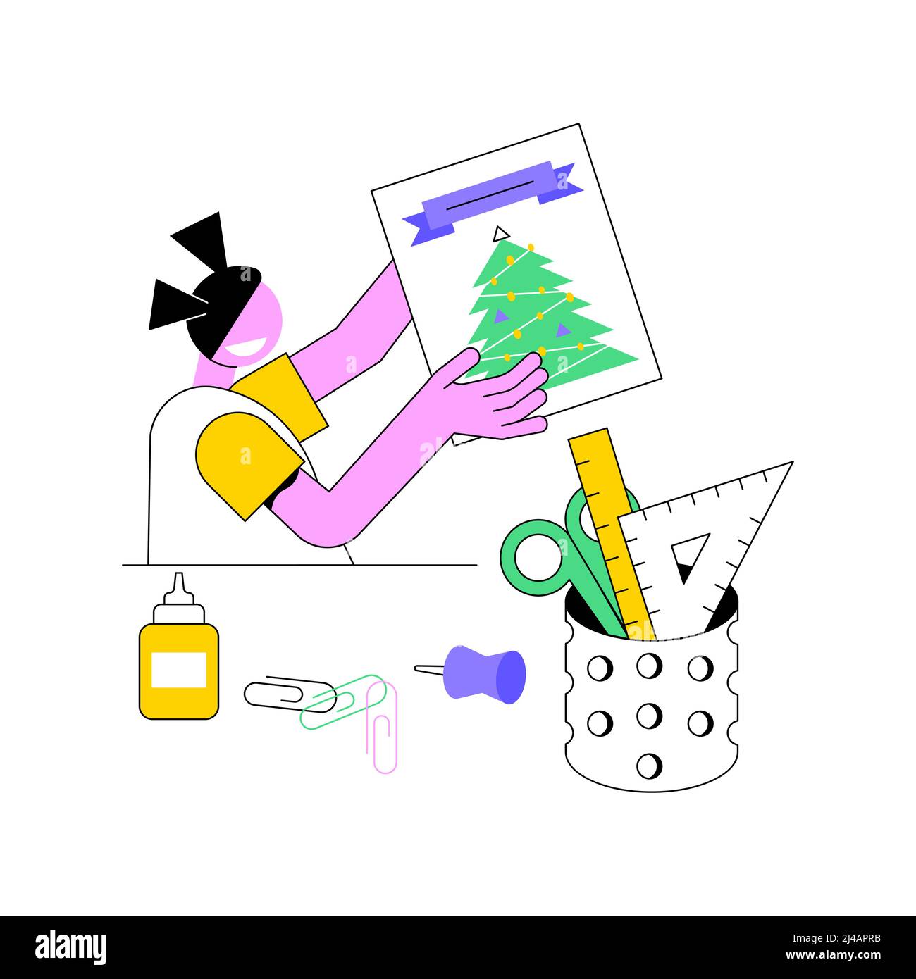 DIY project abstract concept vector illustration. Handmade present ...