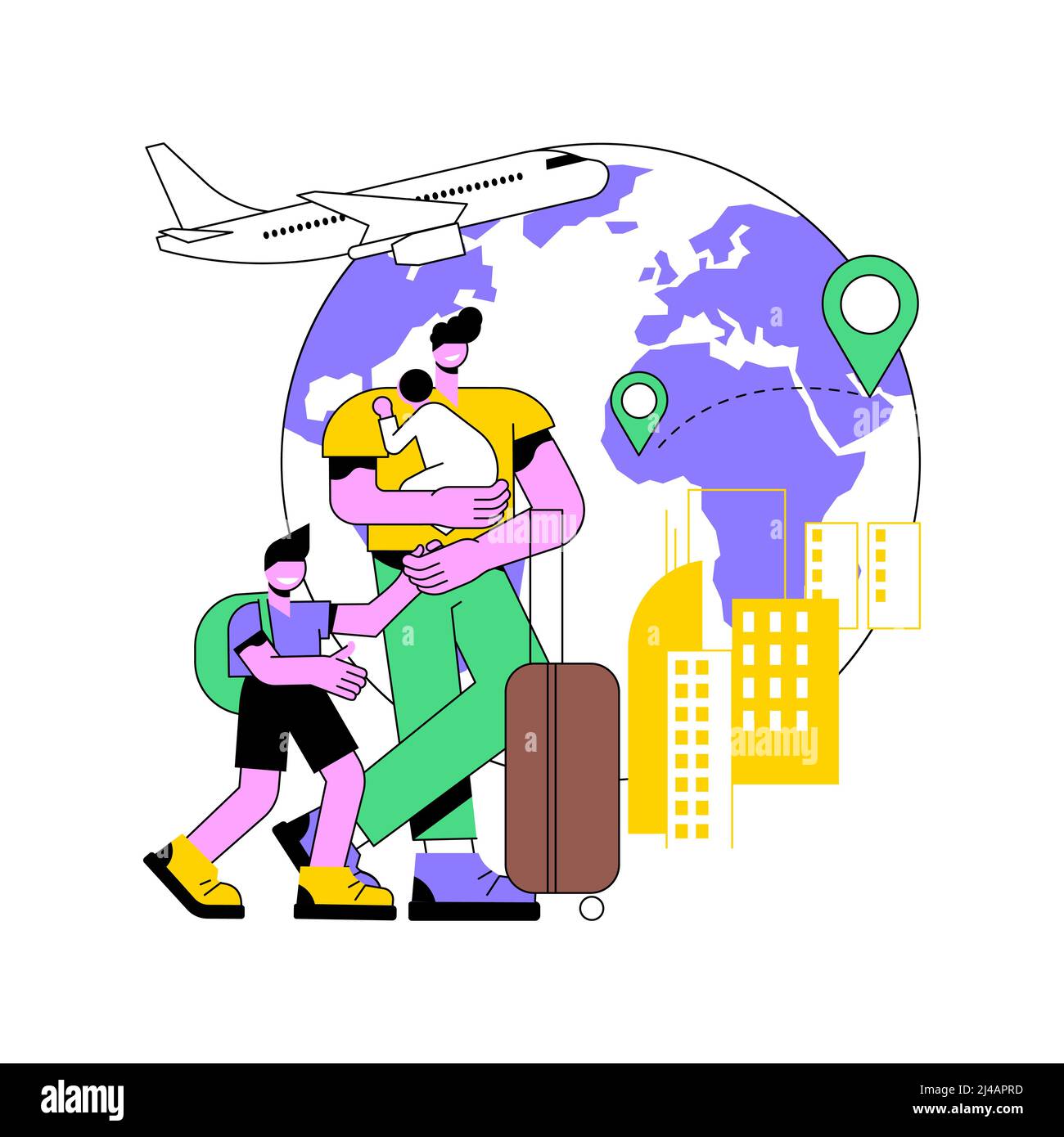 Immigration abstract concept vector illustration. International ...