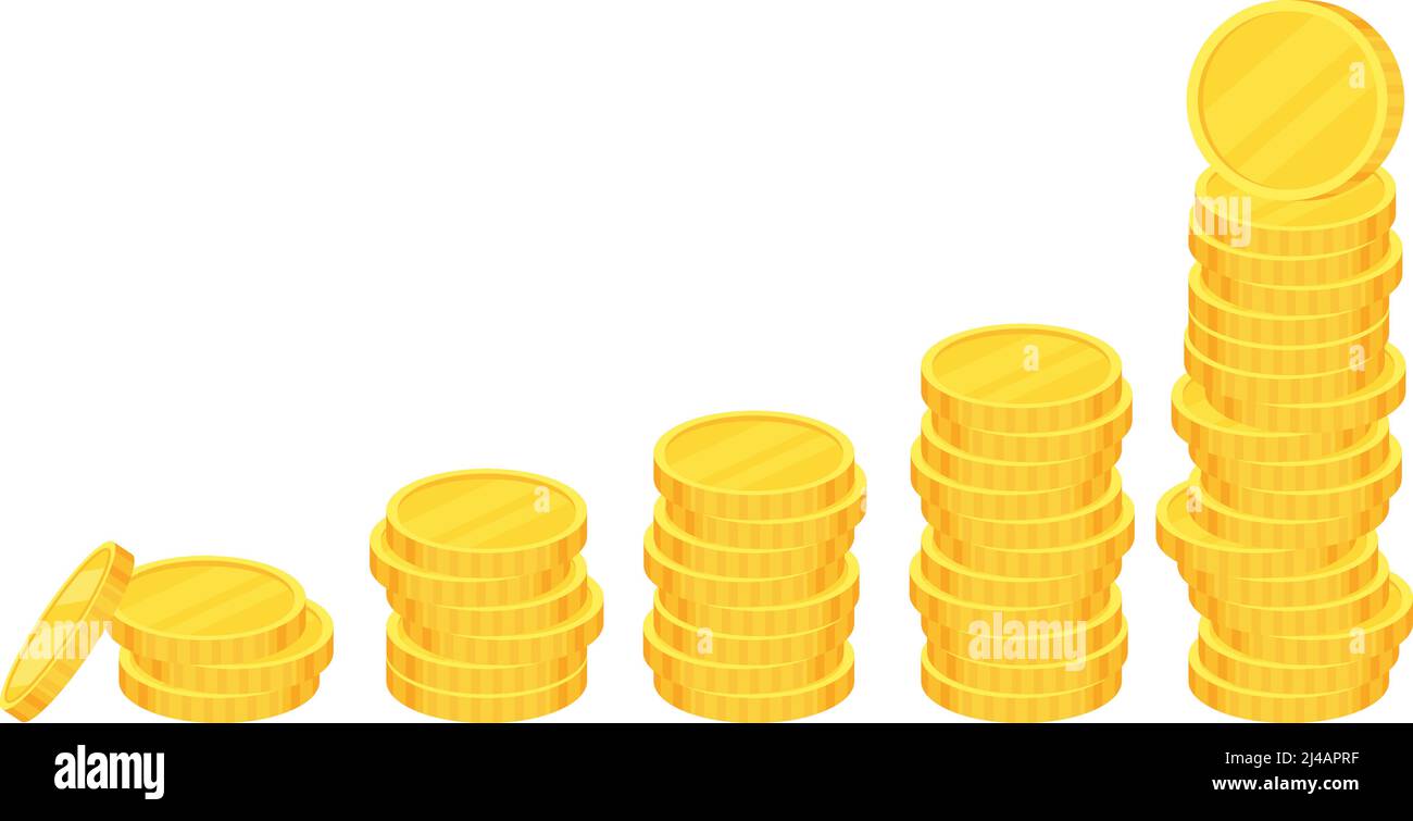 Coins. Heap of golden dollars. Money stack Stock Vector Image & Art - Alamy