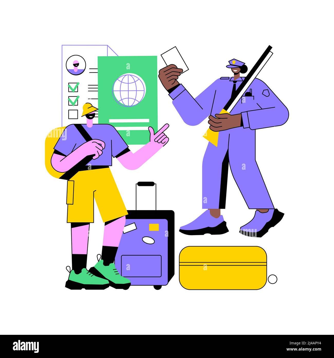 Migration control abstract concept vector illustration. Border control ...