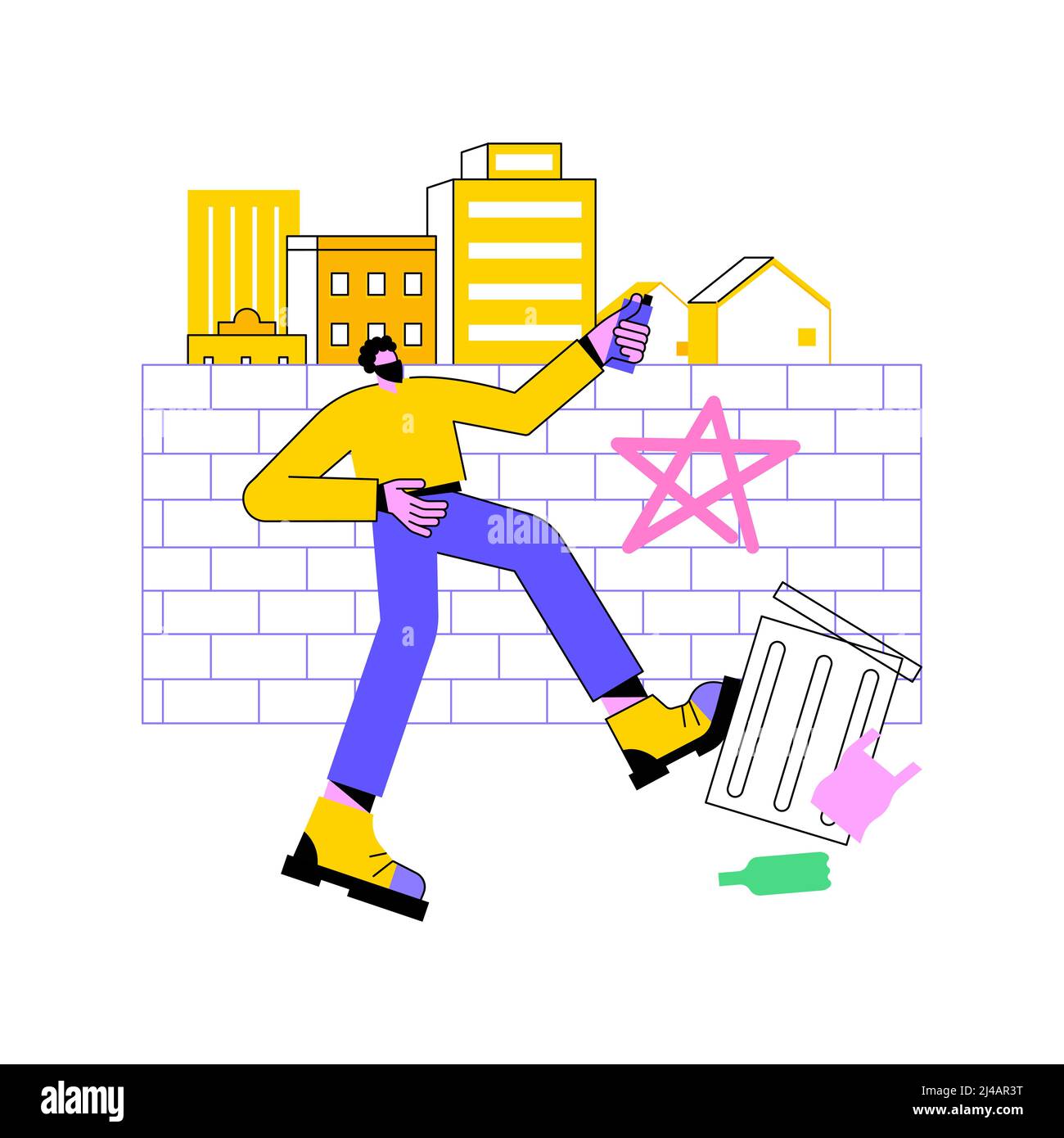 Vandalism abstract concept vector illustration. Destruction and damage ...